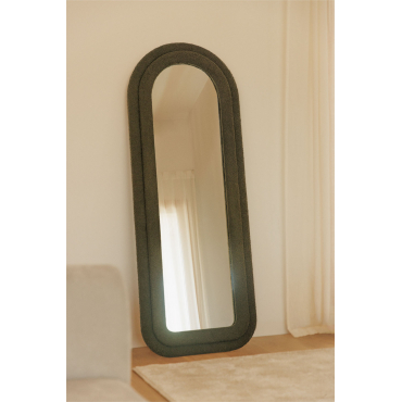 Ilai 60x160 cm wall mirror in sherpa fabric - SKLUM