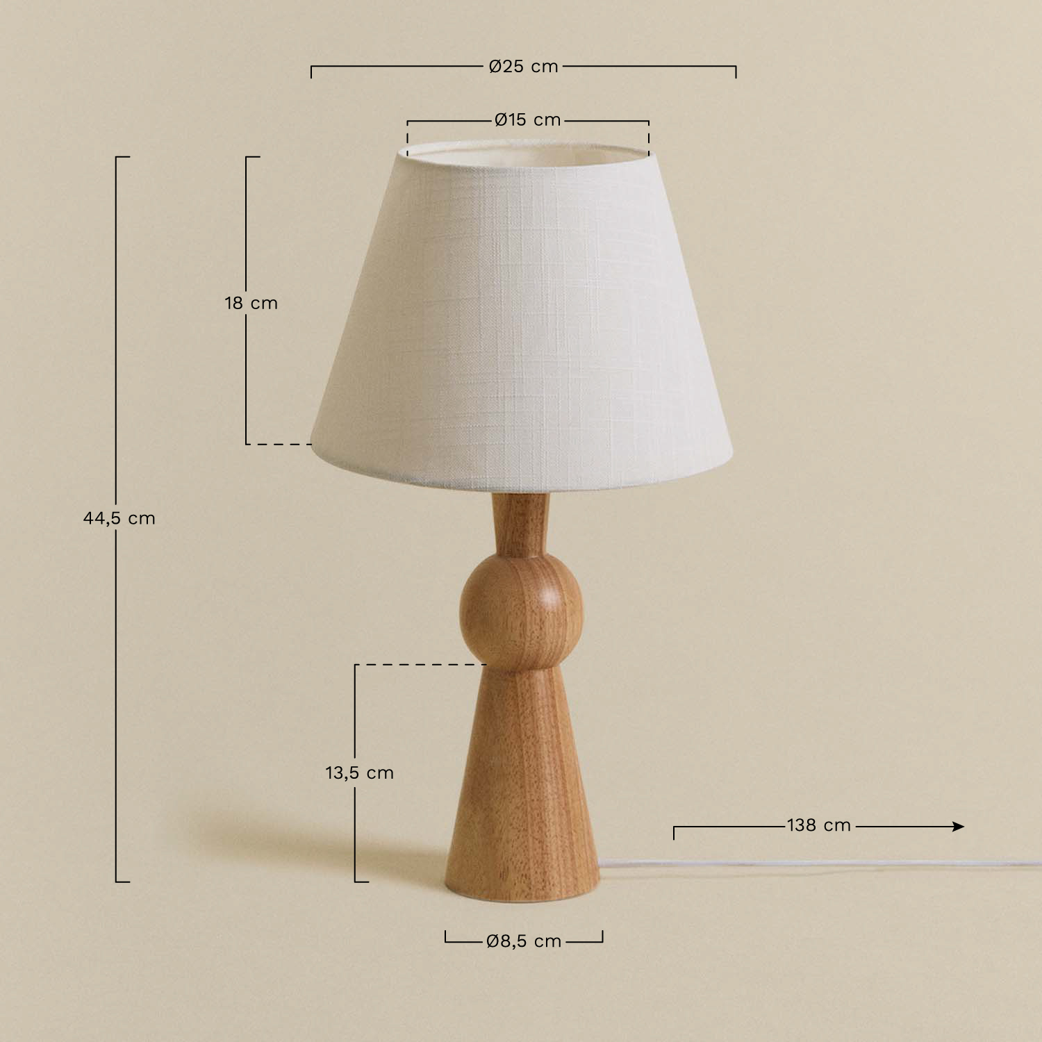 Jevila Rubber Wood Table Lamp - SKLUM