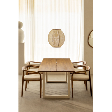 Rectangular dining table in acacia wood and steel (180x90 cm) Maupi - SKLUM