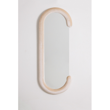 Oval wall mirror in velvet (60x160 cm) Jasnon - SKLUM