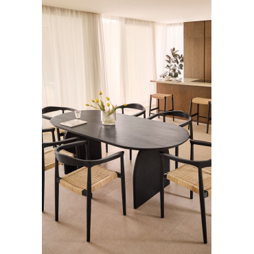 Oval dining table in acacia wood (200x100 cm) Bedum - SKLUM