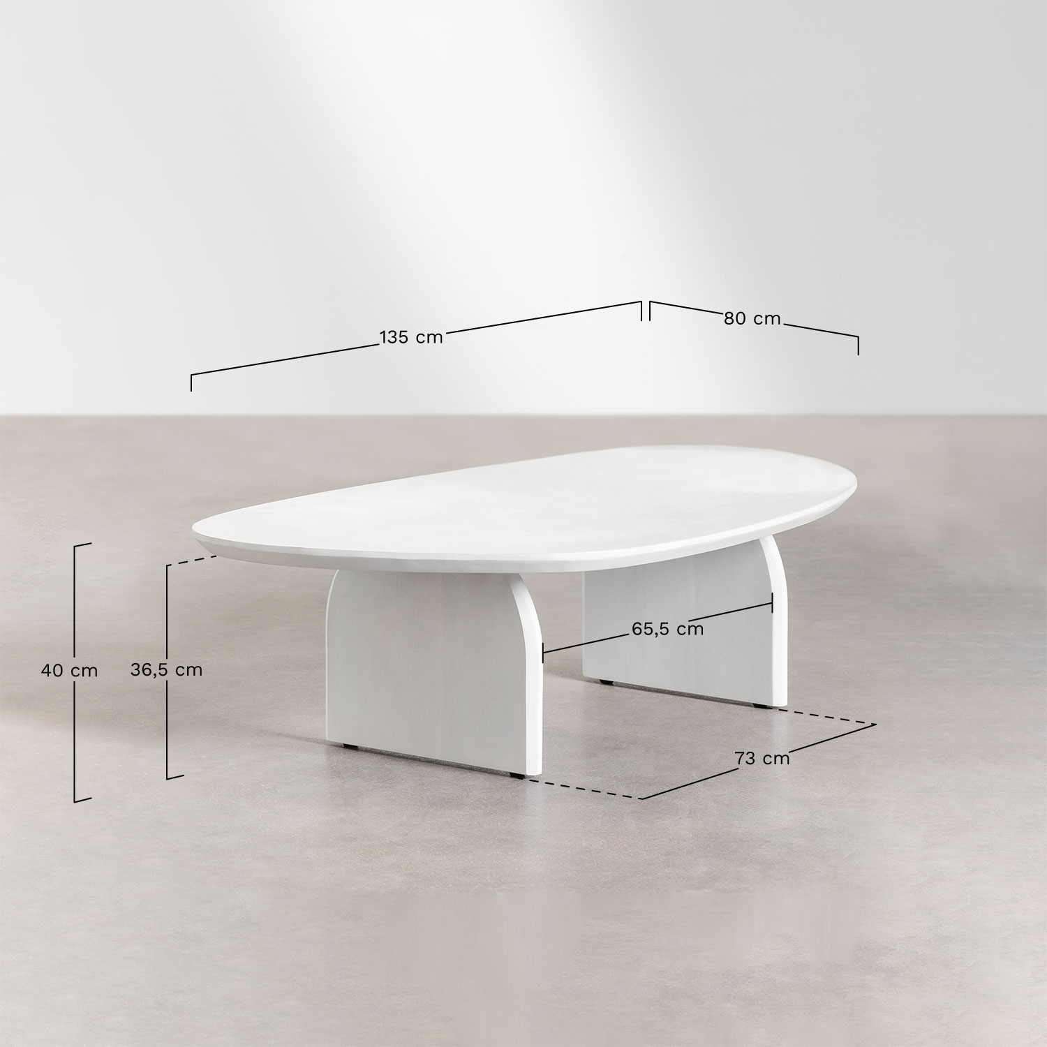 Mango wood coffee table (135x80 cm) Bedum - SKLUM