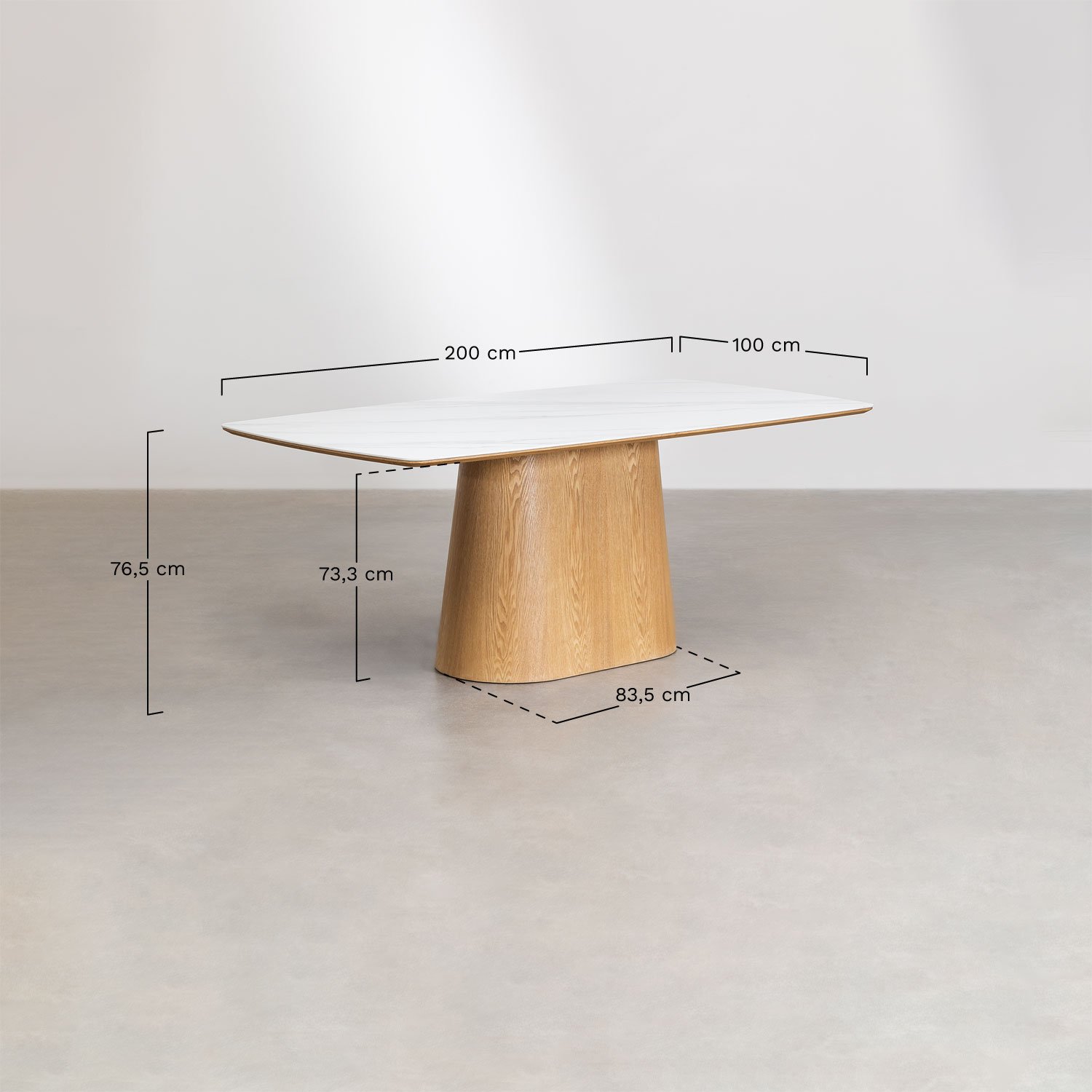Rectangular Wooden Dining Table (200x100 cm) Aura - SKLUM