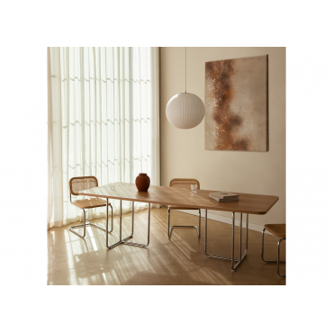 Rectangular dining table in MDF and stainless steel Tento - SKLUM