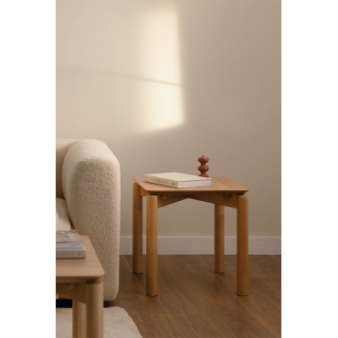 Square side table 50x50 cm in MDF with oak veneer Munden - SKLUM