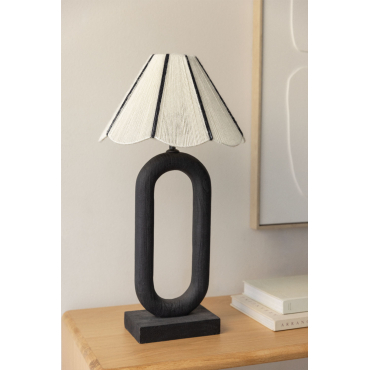 Loucia table lamp in mango wood and wool - SKLUM
