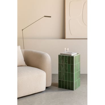 Square side table 30x30 cm in cement and Bongani tiles - SKLUM