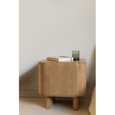 Rectangular nightstand 50x45 cm in mango wood Miller - SKLUM