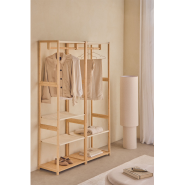Deneb 2-piece open modular bamboo wardrobe - SKLUM