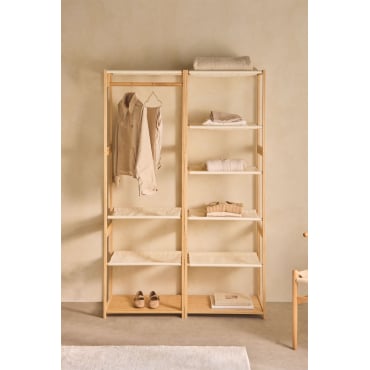 Deneb 2-piece open modular wardrobe with bamboo shelving - SKLUM