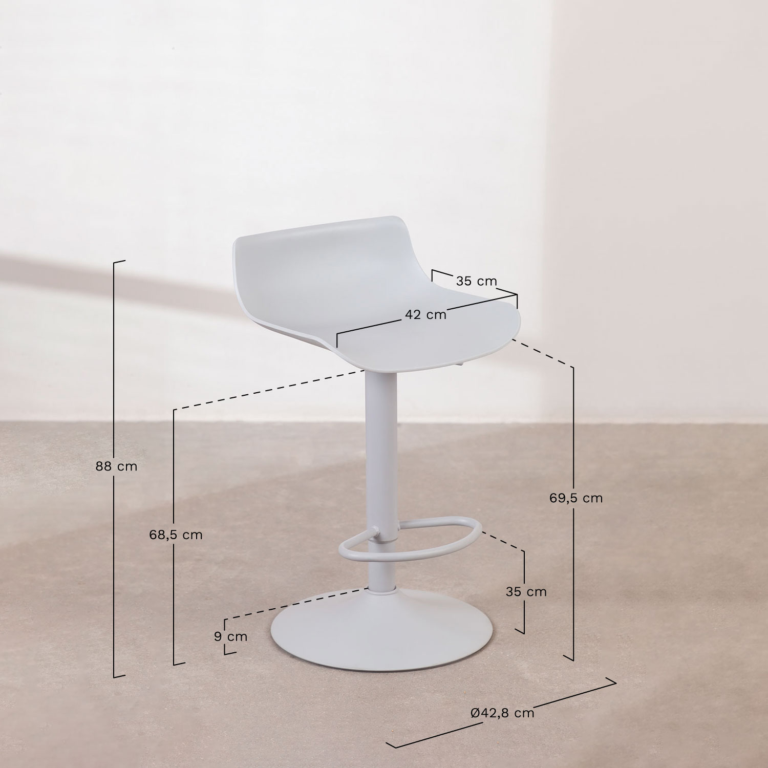 Adjustable High Stool Arjenn - SKLUM