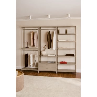 Janine 3-piece open modular wardrobe with steel shelving - SKLUM