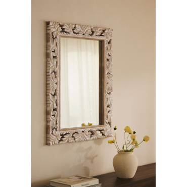 Rectangular wall mirror in mango wood Arnas - SKLUM