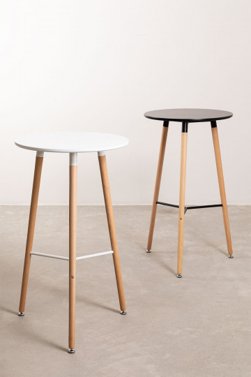 MDF & Metal Round High Table Ø60 cm Ivet Style - SKLUM
