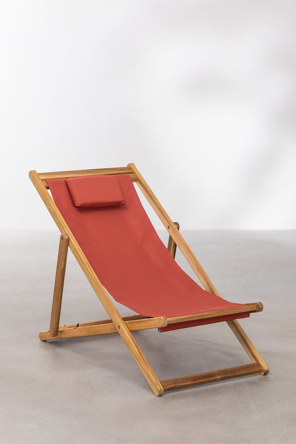 Kardis foldaway sun deck chair with head cushion - SKLUM
