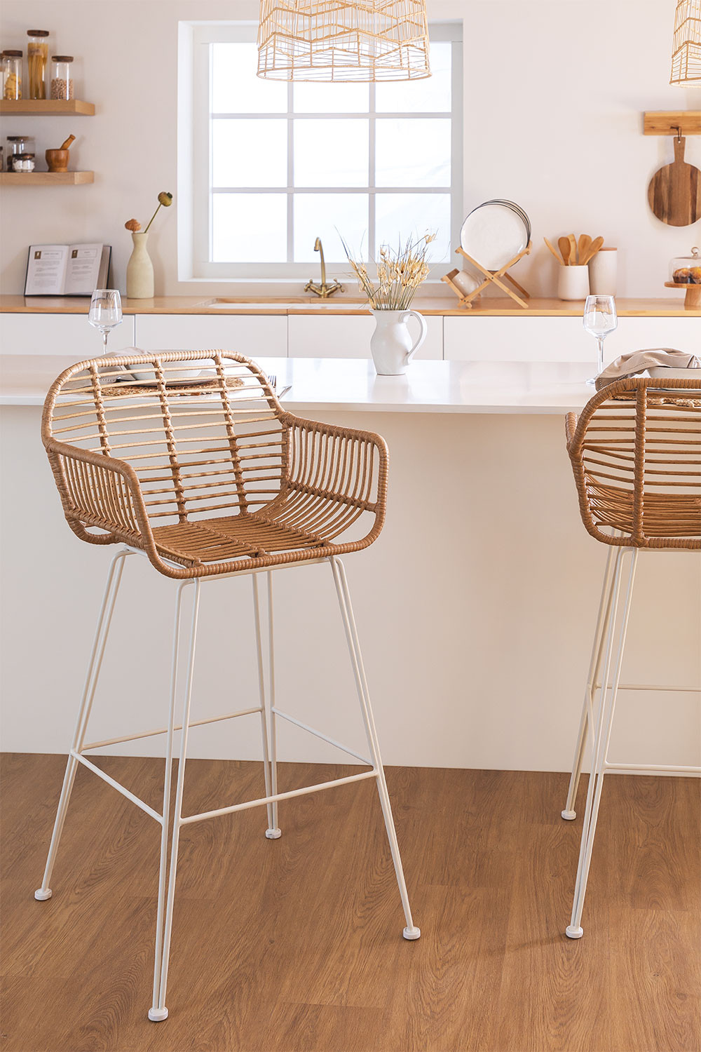 Synthetic Rattan High Stool Eska - SKLUM