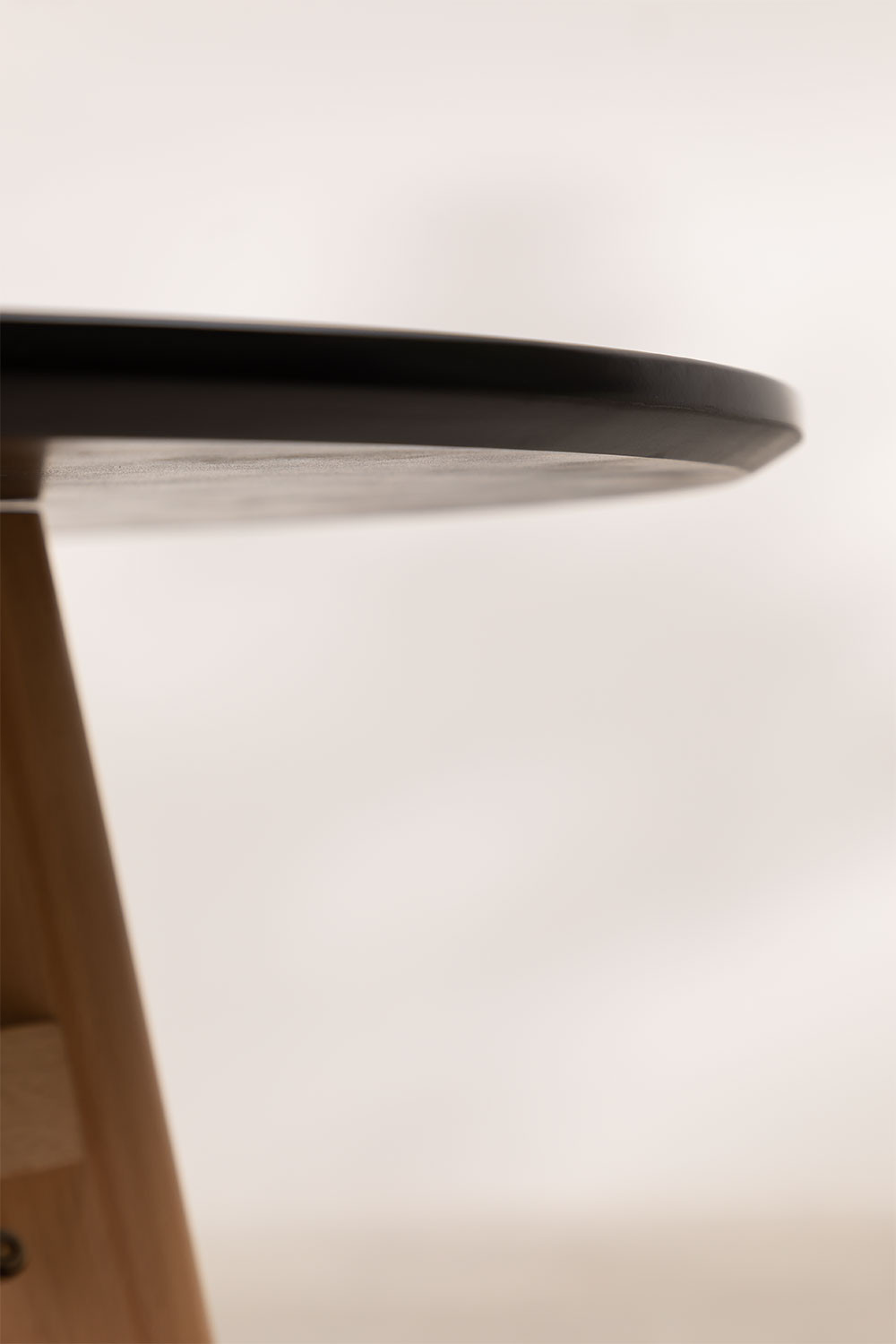 Round MDF & Beech Wood Dining Table Ø80 Scand Nordic - SKLUM