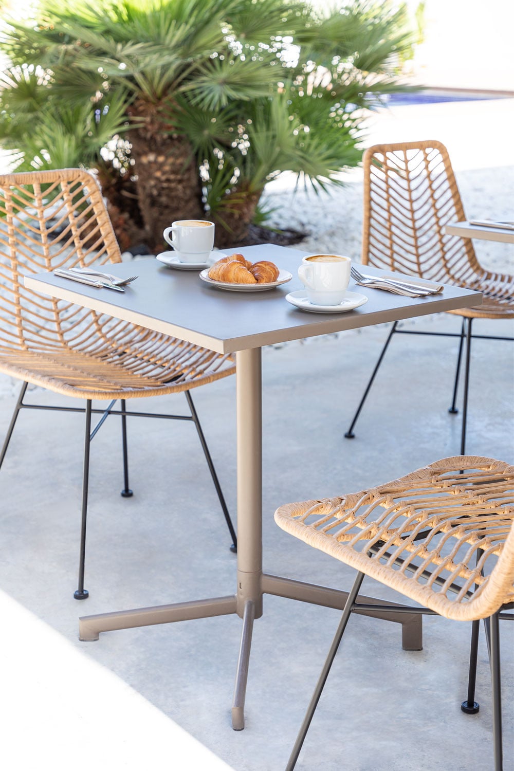 Dely 60x60 cm square bar table, foldable and convertible into 2 heights ...