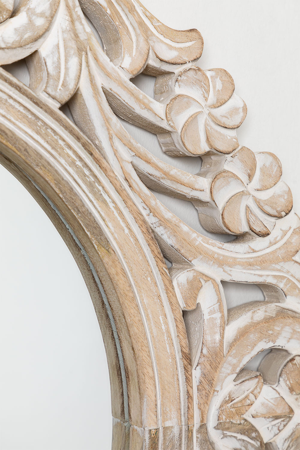 Zargor Mango Wood Round Wall Mirror - SKLUM