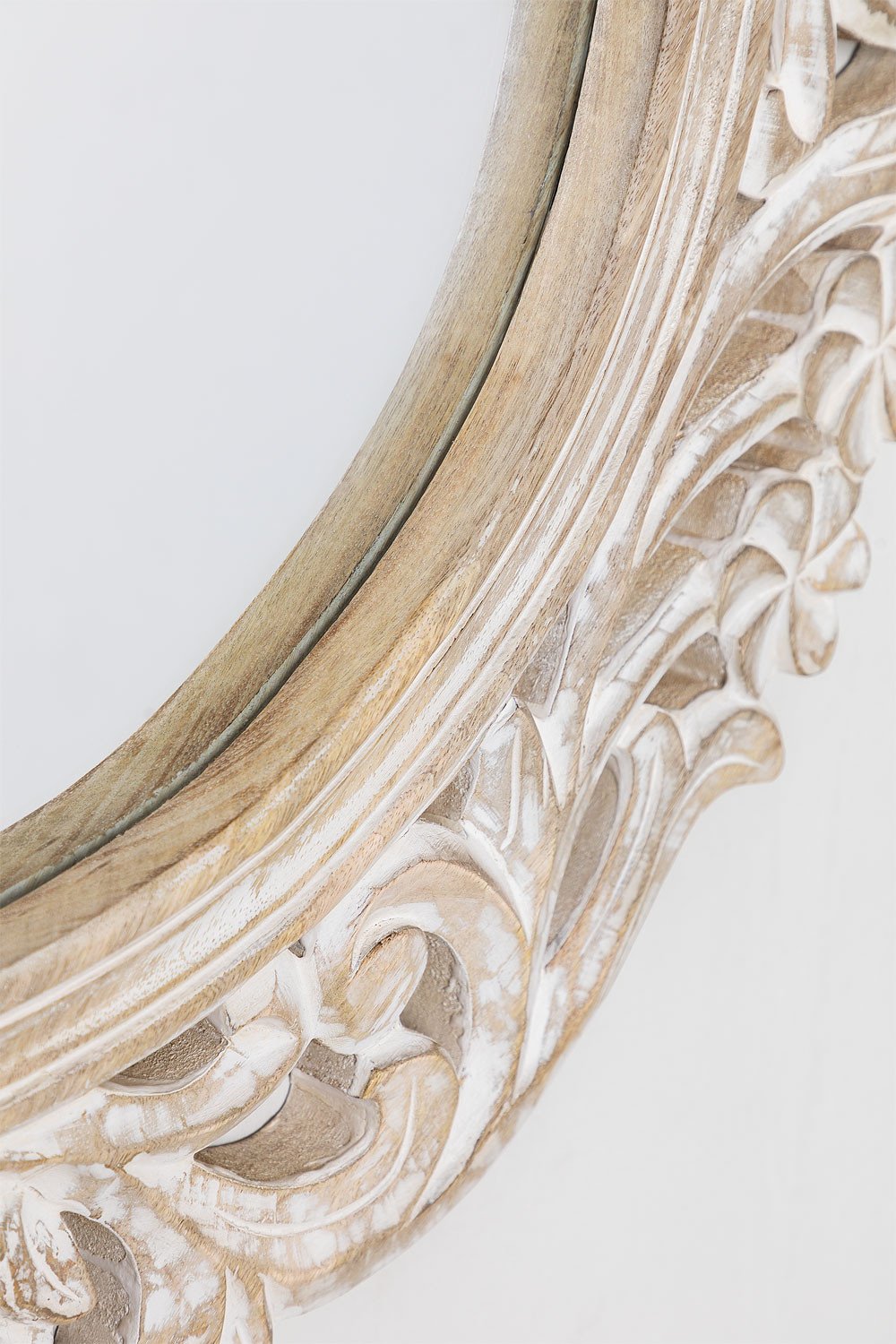 Zargor Mango Wood Round Wall Mirror - SKLUM