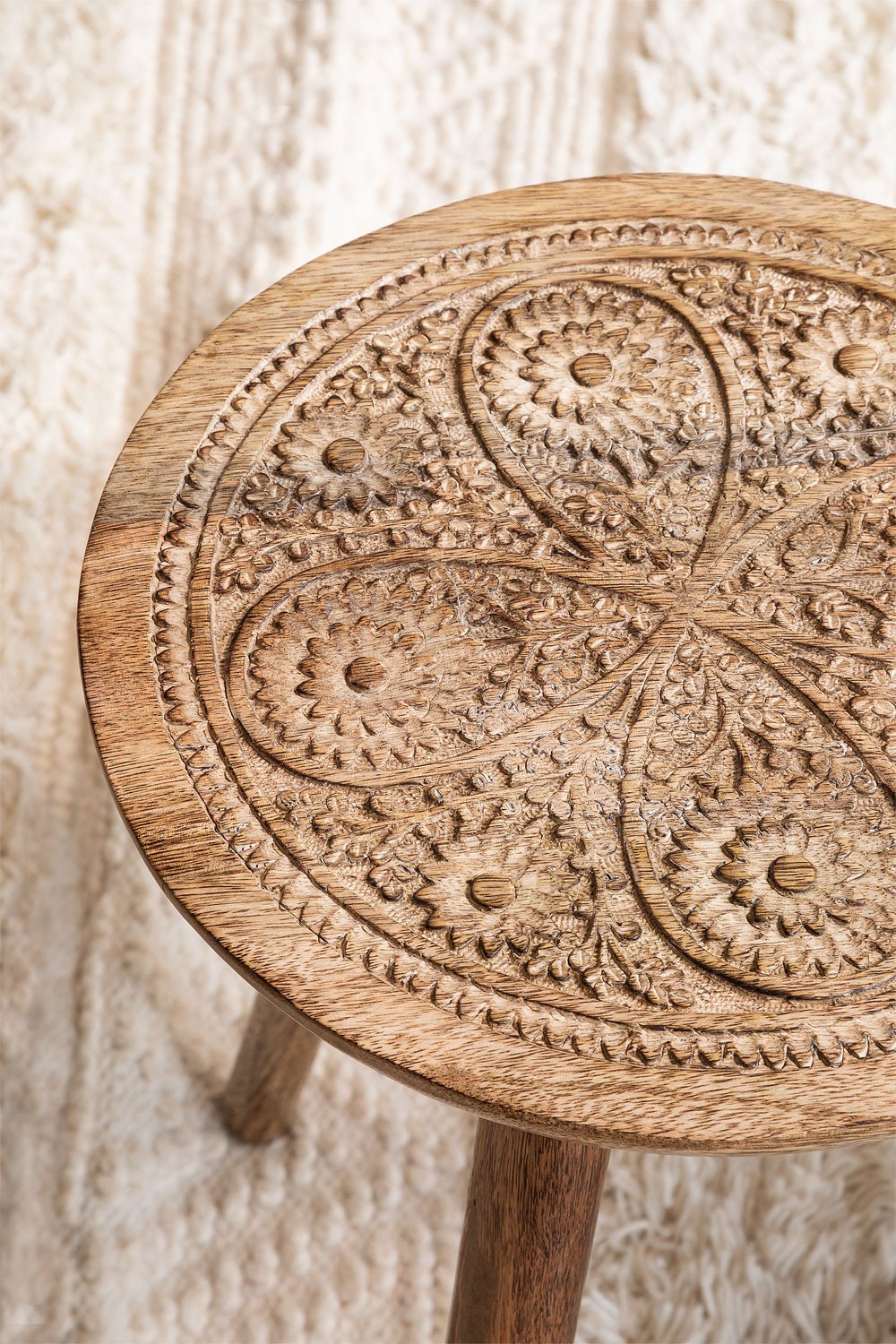 Round Side Table in Mango Wood (Ø30 cm) Nanup - SKLUM