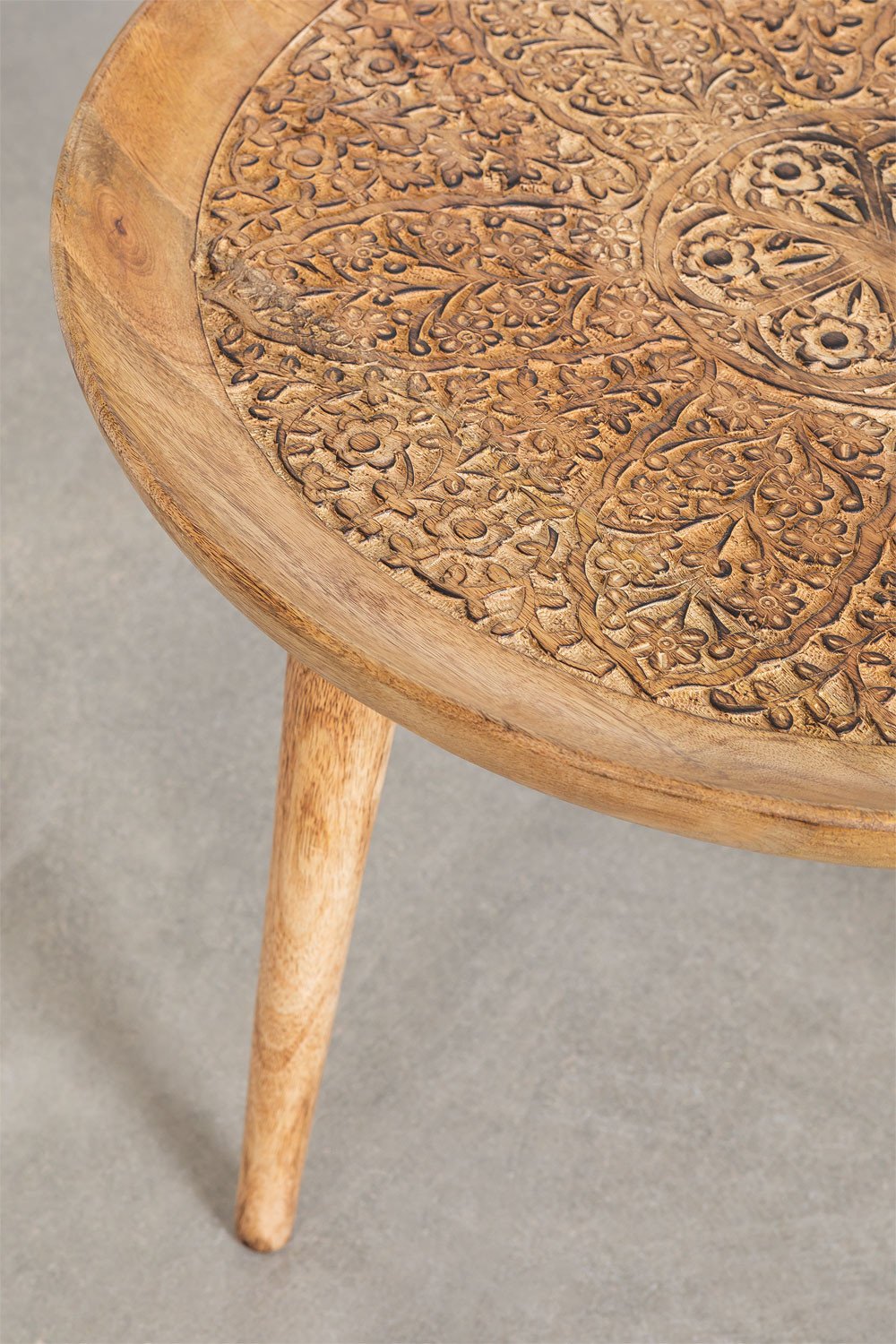 Round Side Table in Mango Wood (Ø60 cm) Nanup - SKLUM