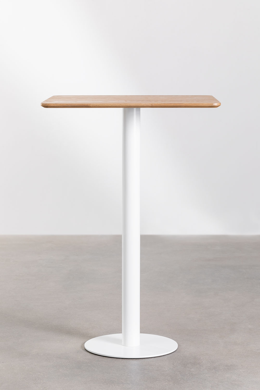 Square high bar table in Frappe ash veneer - SKLUM