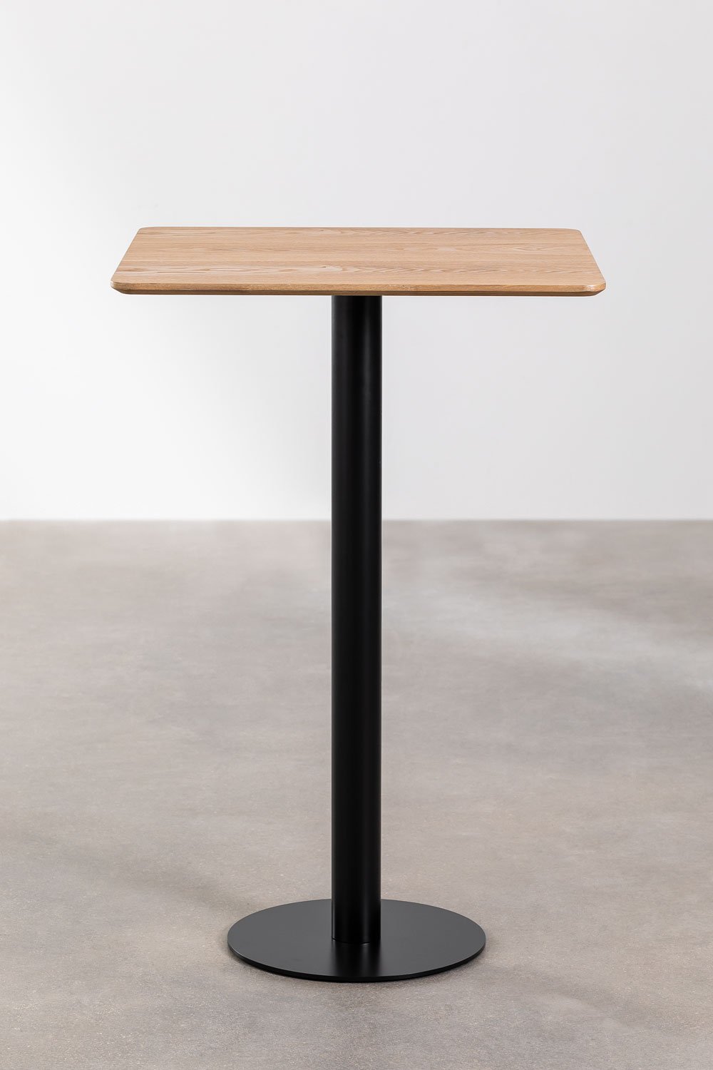Square high bar table in Frappe ash veneer - SKLUM