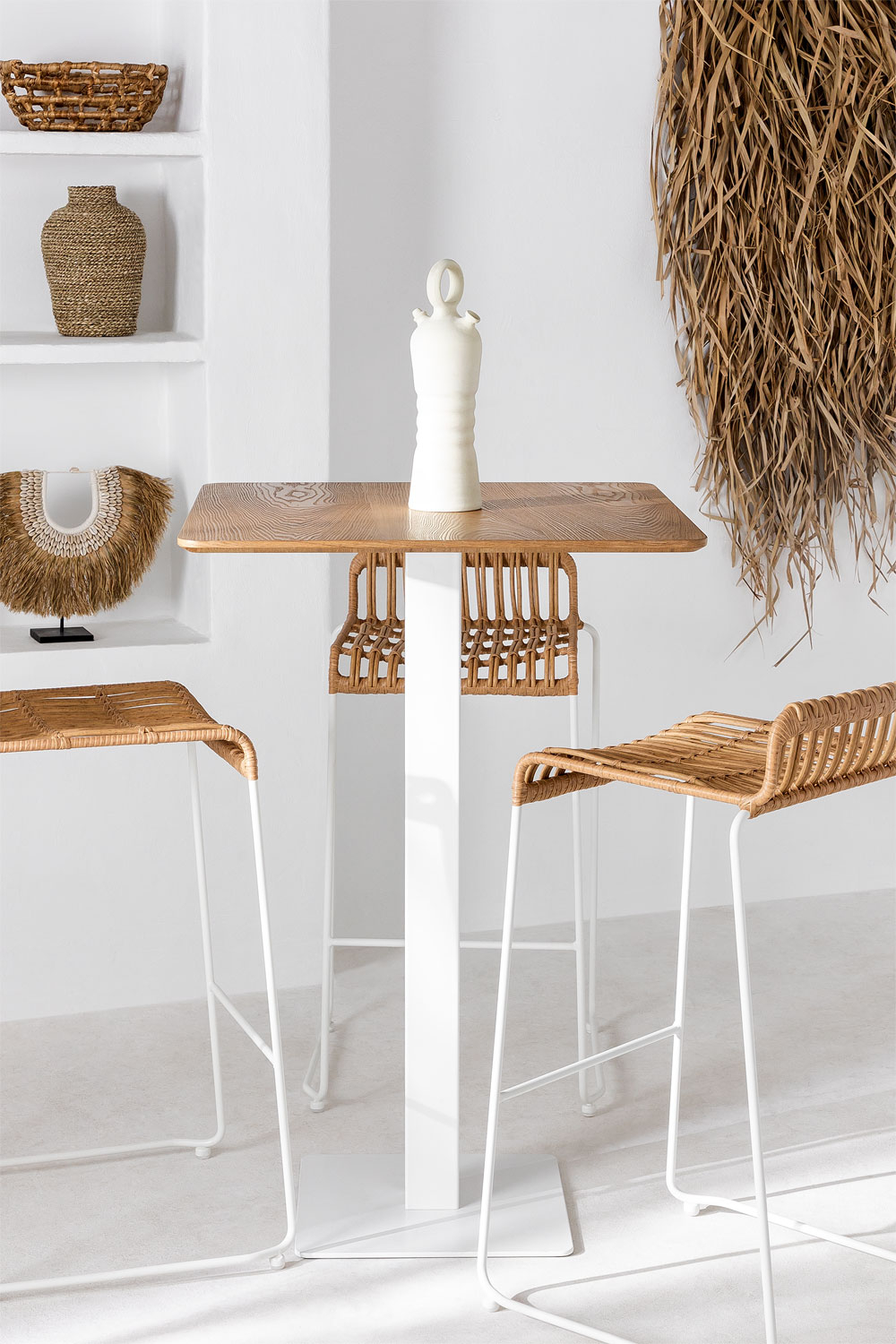 Square Ash Wood High Bar Table ESPRESSO - SKLUM