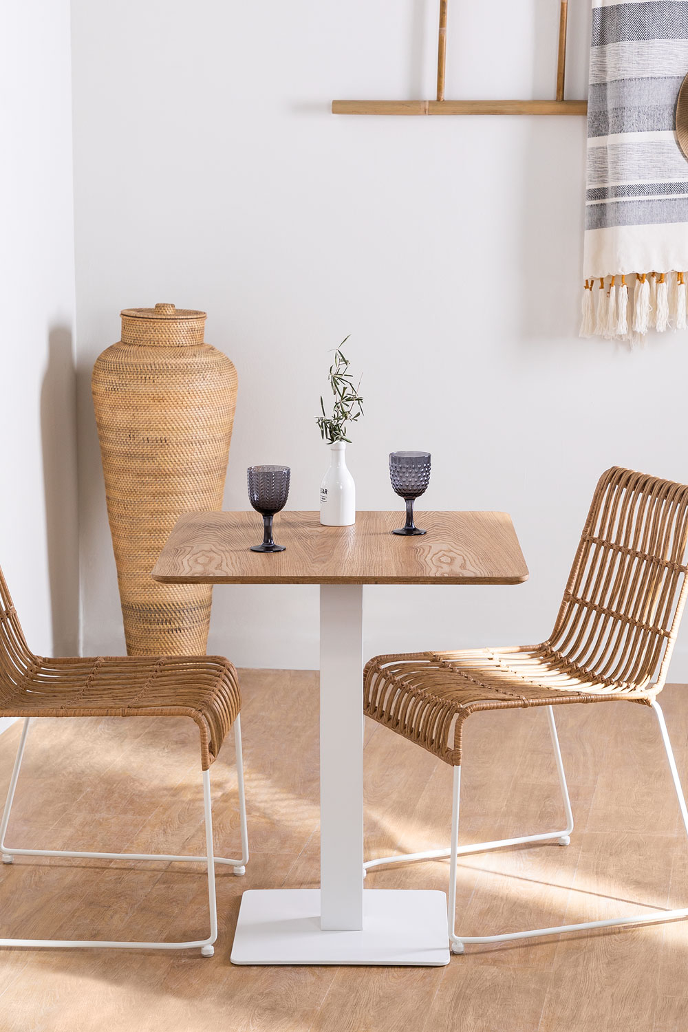 Square Ash Wood Bar Table ESPRESSO - SKLUM