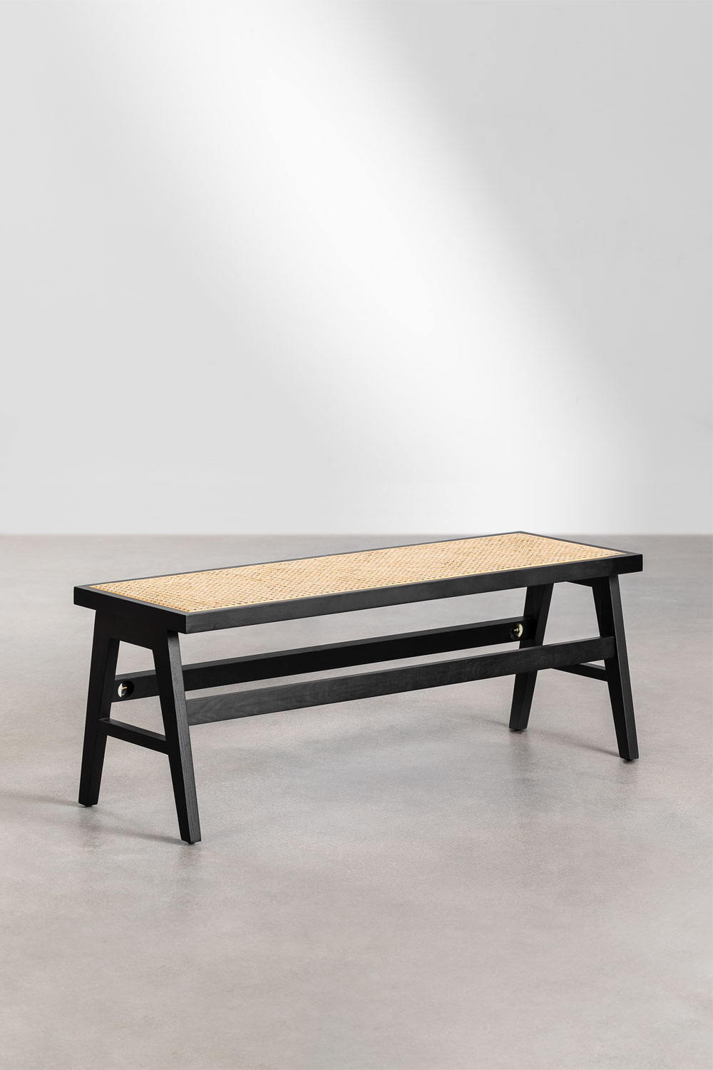 Ash Wood and Rattan Bench Lali - SKLUM