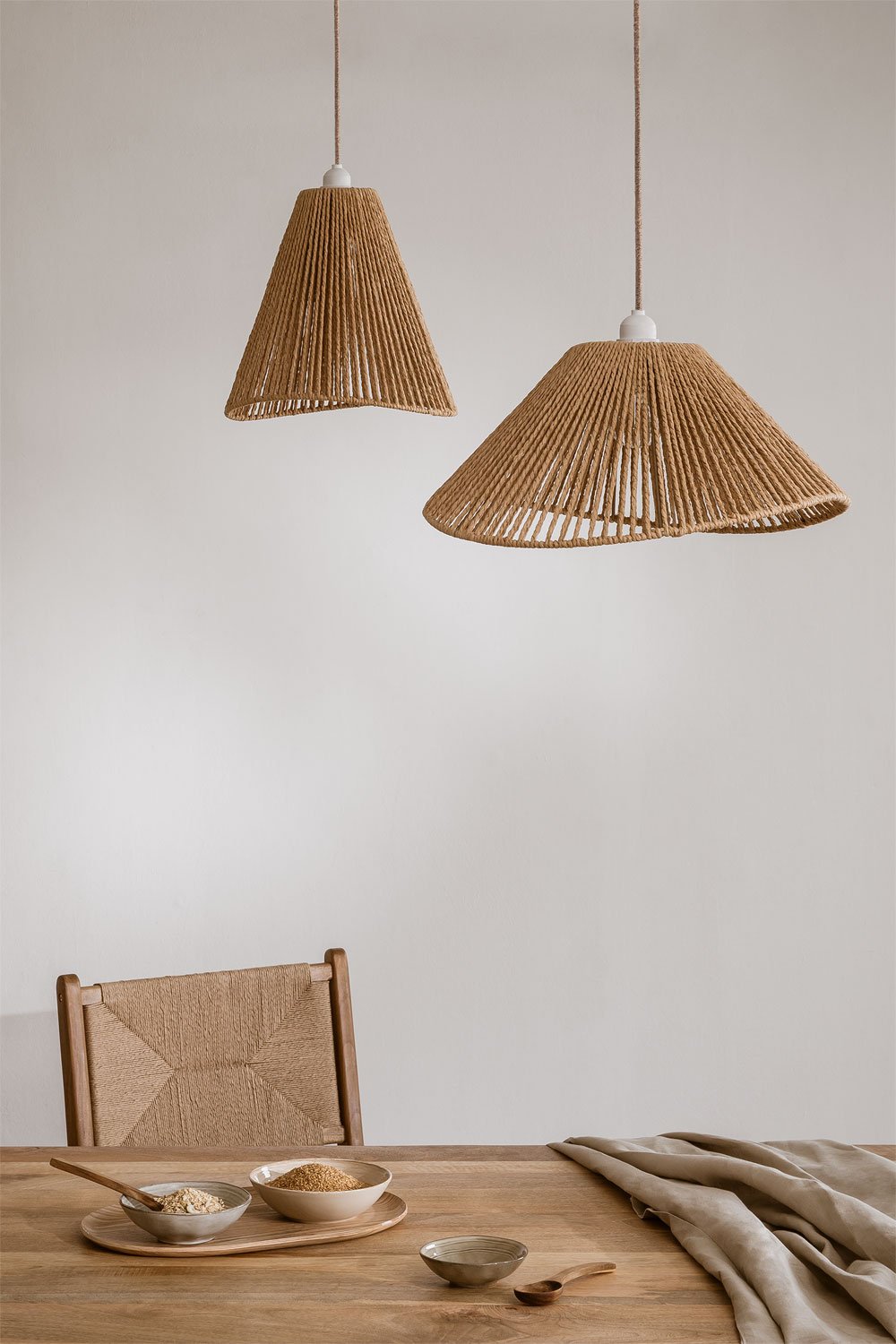 Braided Paper Lampshade for Ceiling Lamp Gertxen - SKLUM