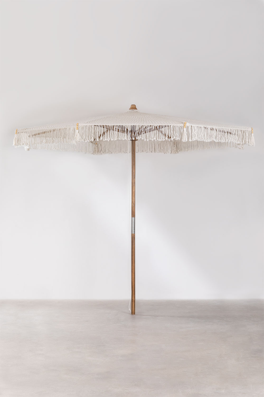Tongariki teak and cotton parasol - SKLUM