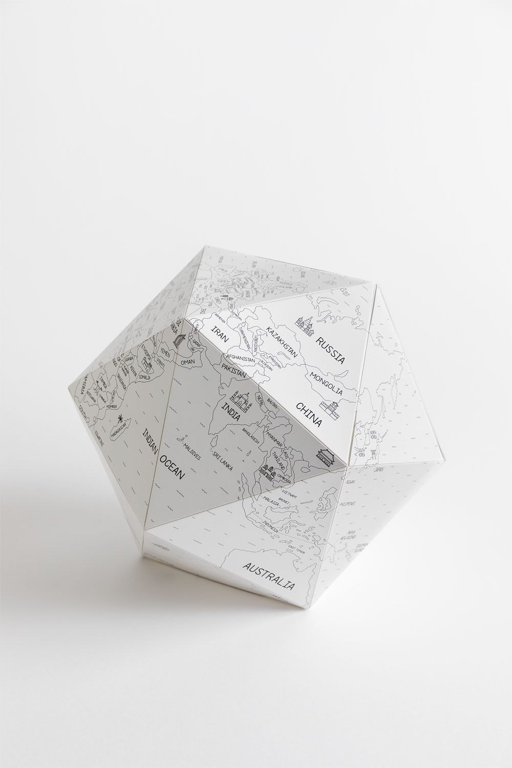 3D World Map for Coloring Gunter Kids - SKLUM