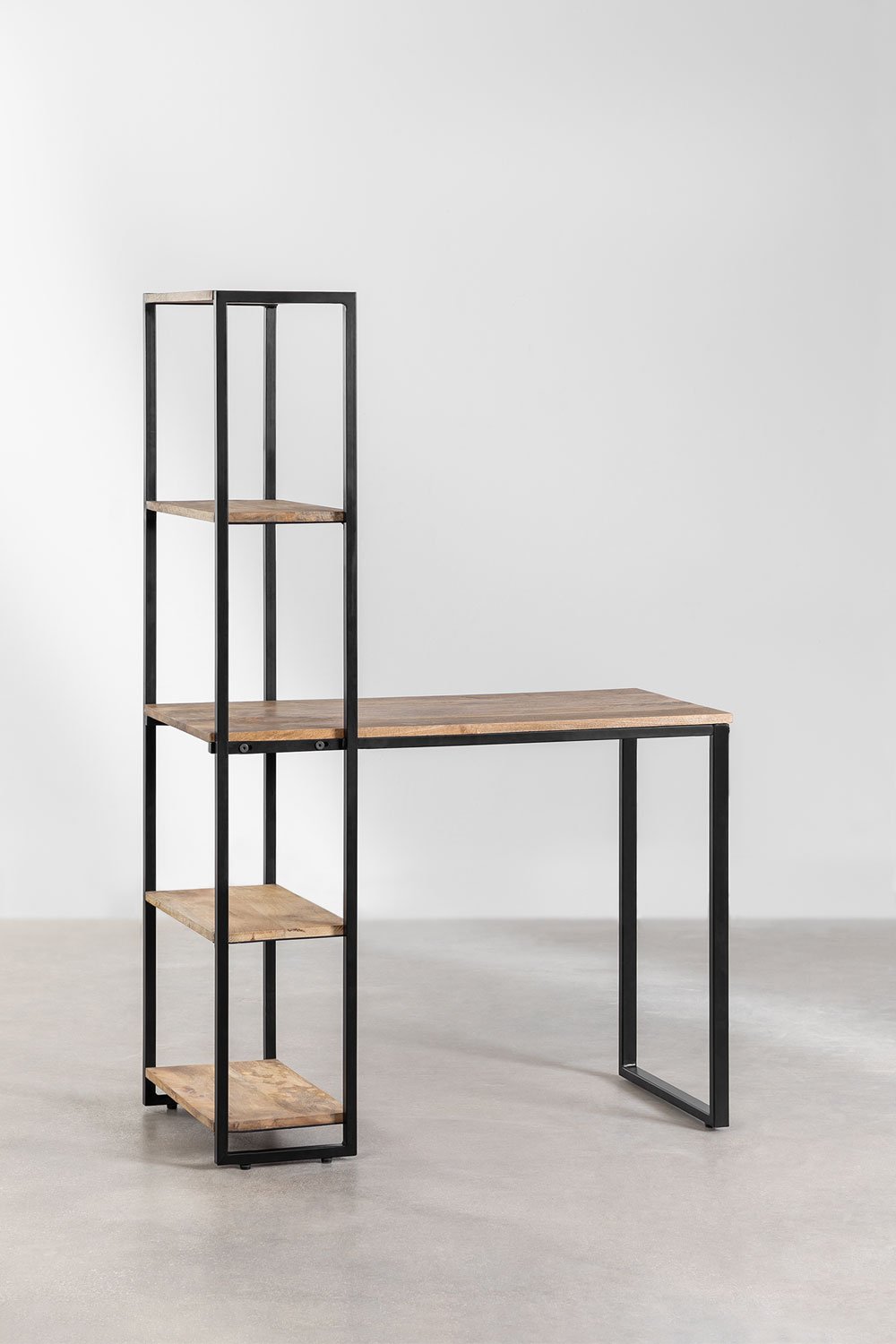 Jeffers Mango Wood Desk with Bookcase - SKLUM