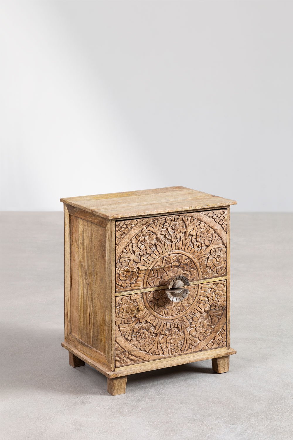 Wiluna Mango Wood Nightstand with Drawers SKLUM