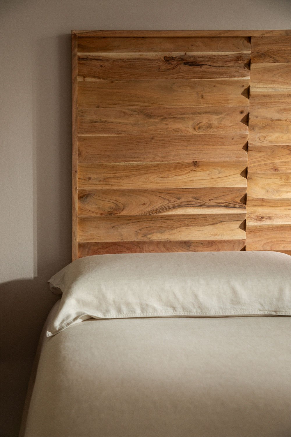 Acacia Wood Headboard PETTER for 150cm Bed
