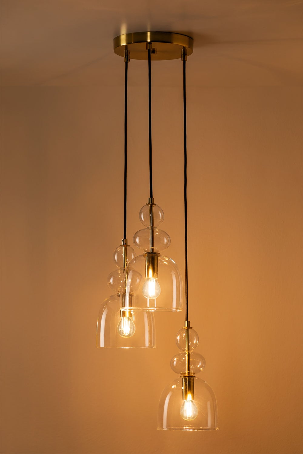 Bezany crystal pendant ceiling lamp with 3 light points - SKLUM