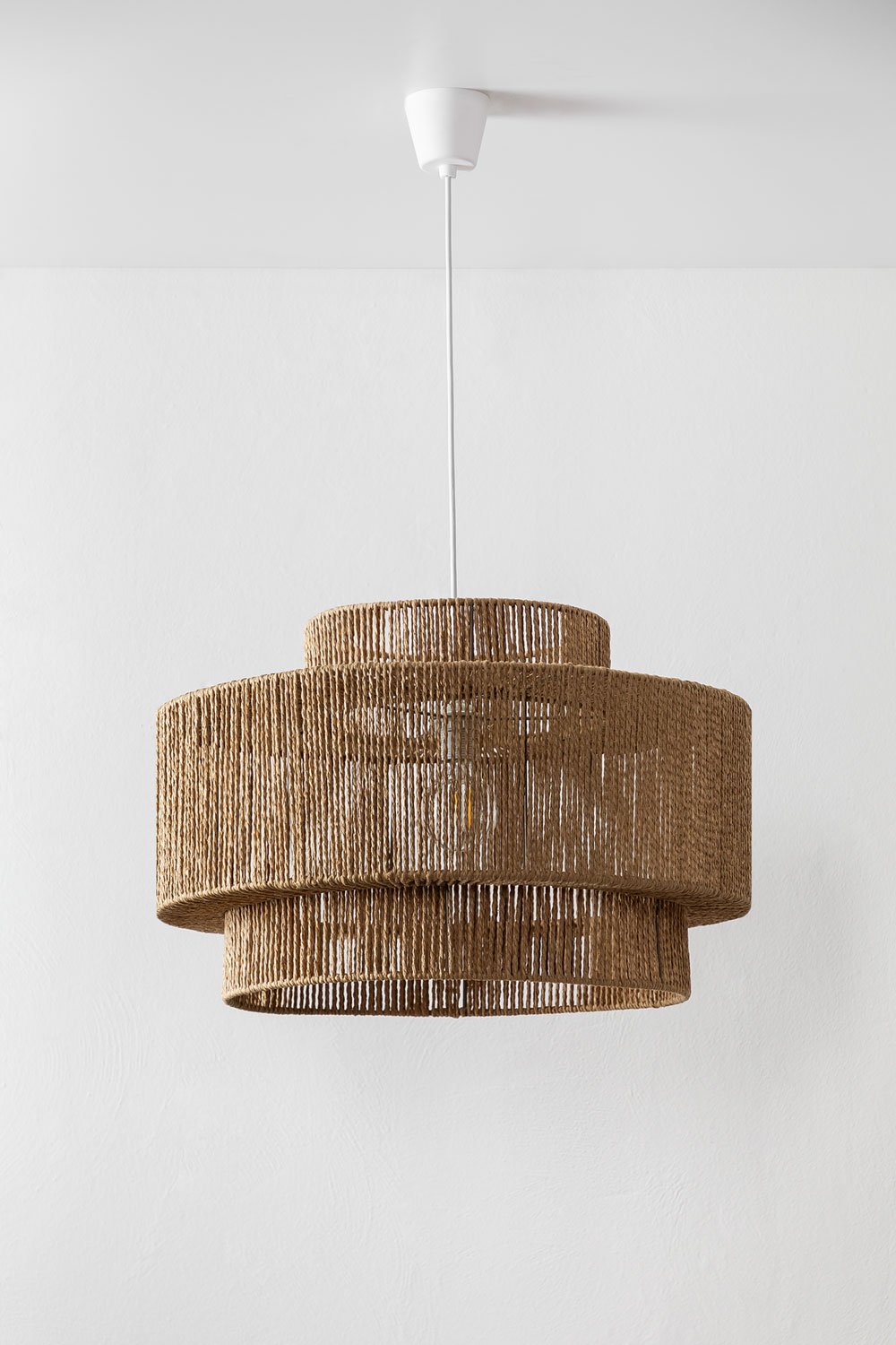 Kena woven paper hanging ceiling lamp for outdoor use - SKLUM