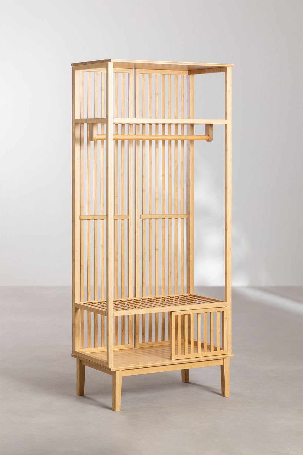 Open Wardrobe with shoe rack in Bamboo Albin - SKLUM
