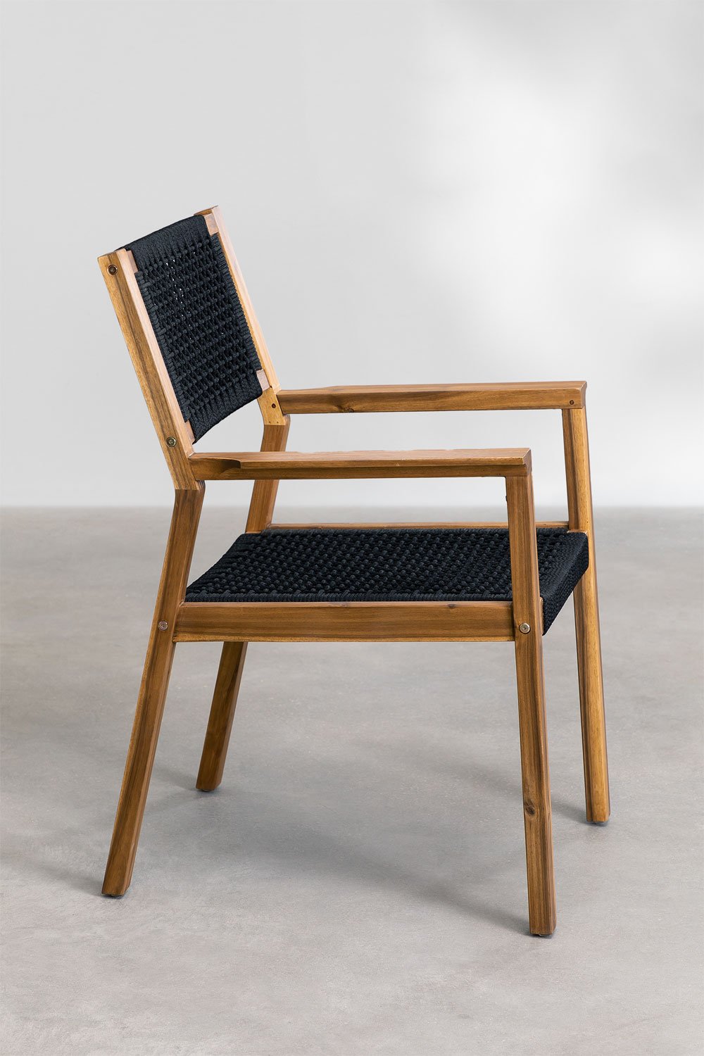 Tenay Square wooden dining chair with armrests - SKLUM