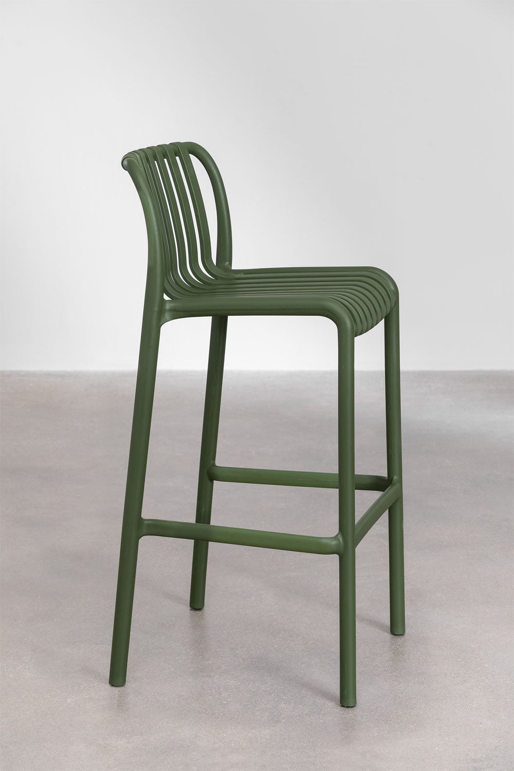 High stool 75 cm stackable in polypropylene pesto green Wendell - SKLUM