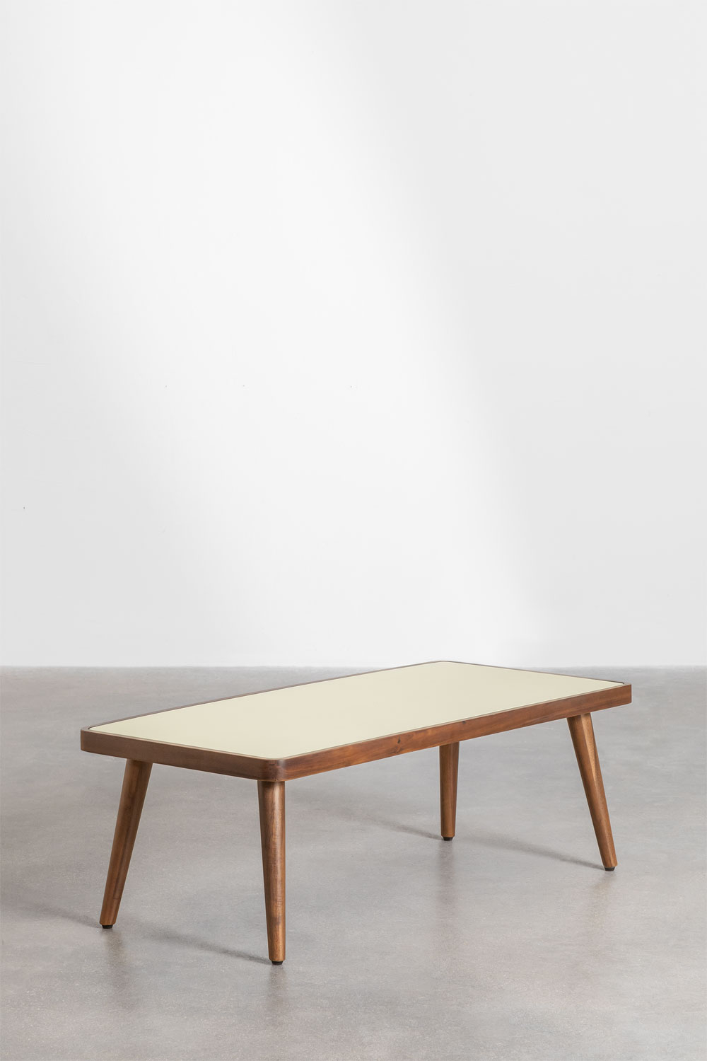 Marilia Garden Center Table in Cement and Acacia Wood - SKLUM