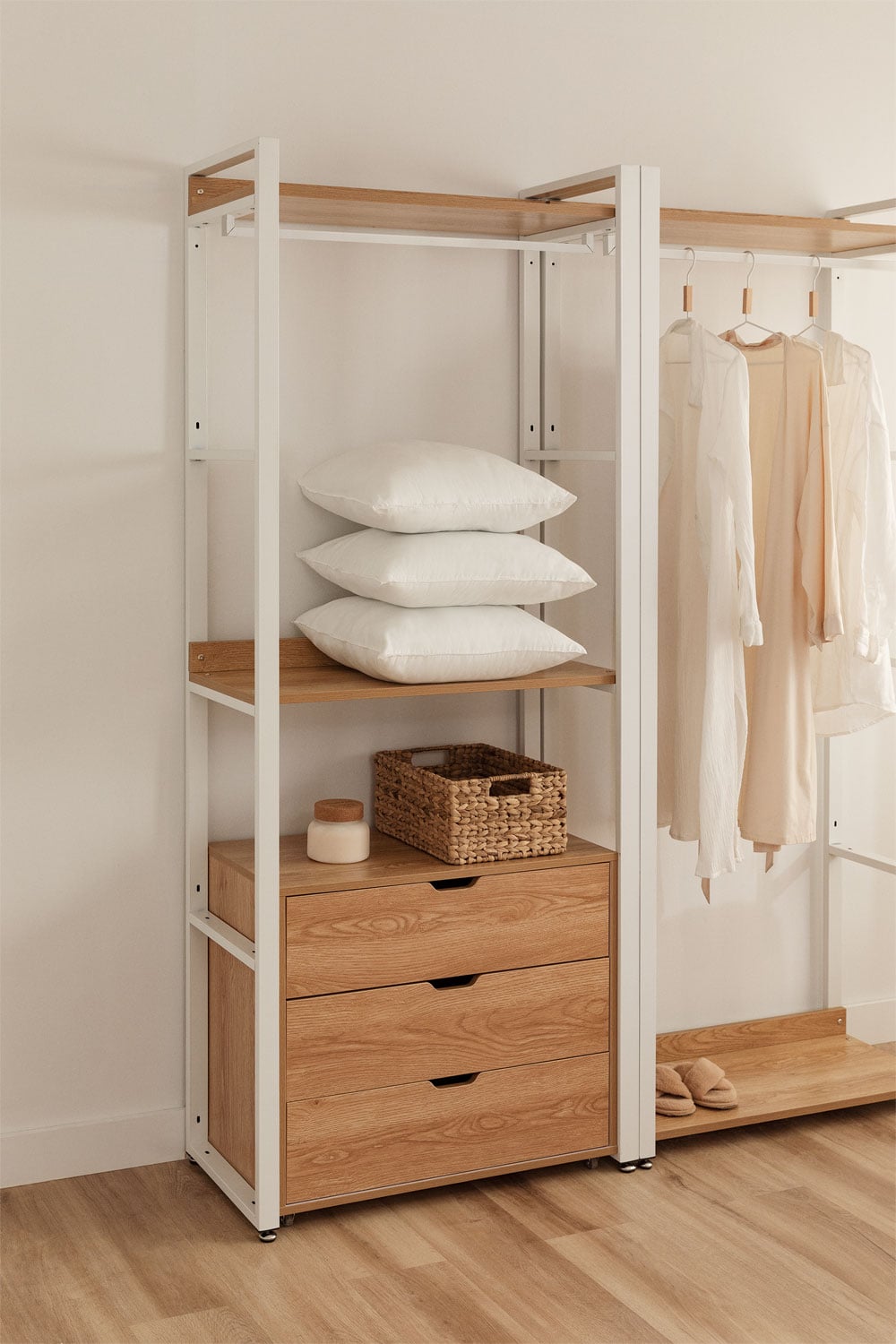 Open wardrobe with steel and MDF drawers Ariaster - SKLUM