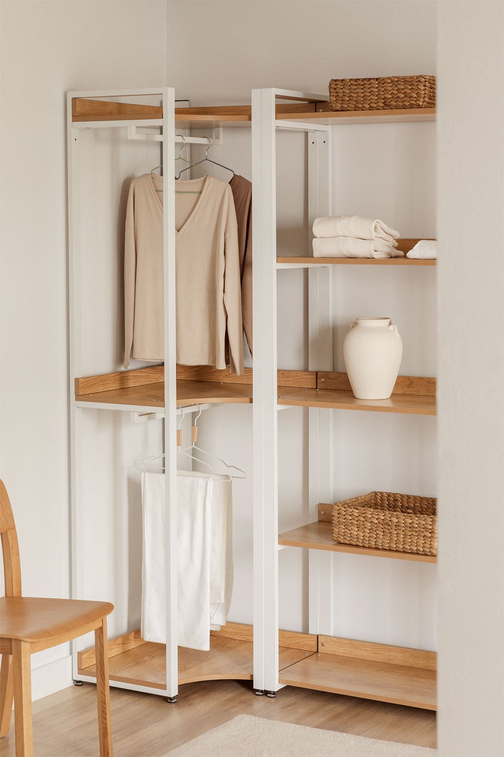 Ariaster open corner wardrobe in steel and MDF - SKLUM