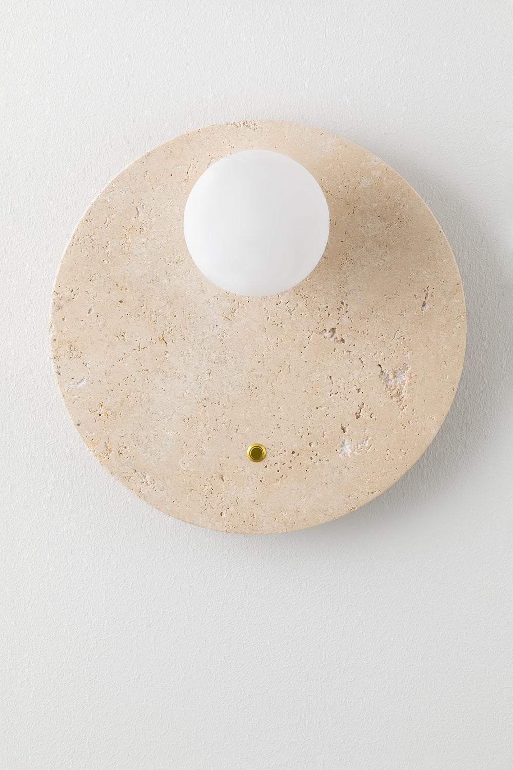 Wall sconce Ø30 cm in travertine with Davise crystal ball - SKLUM