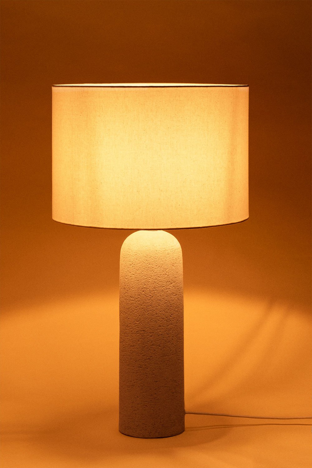Table lamp in linen and fiberglass Otile - SKLUM