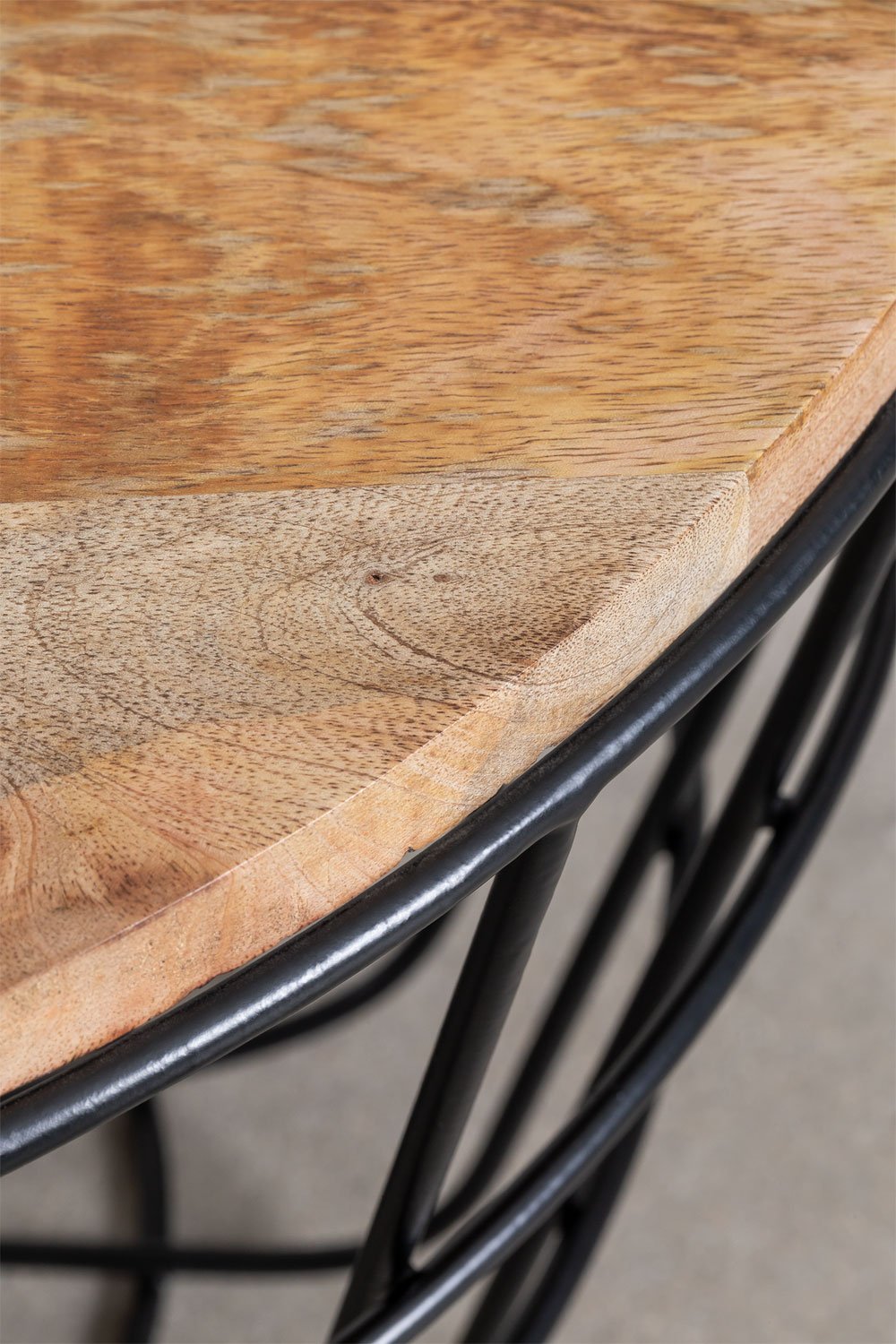 Round coffee table in mango wood and steel (Ø62 cm) Ket - SKLUM