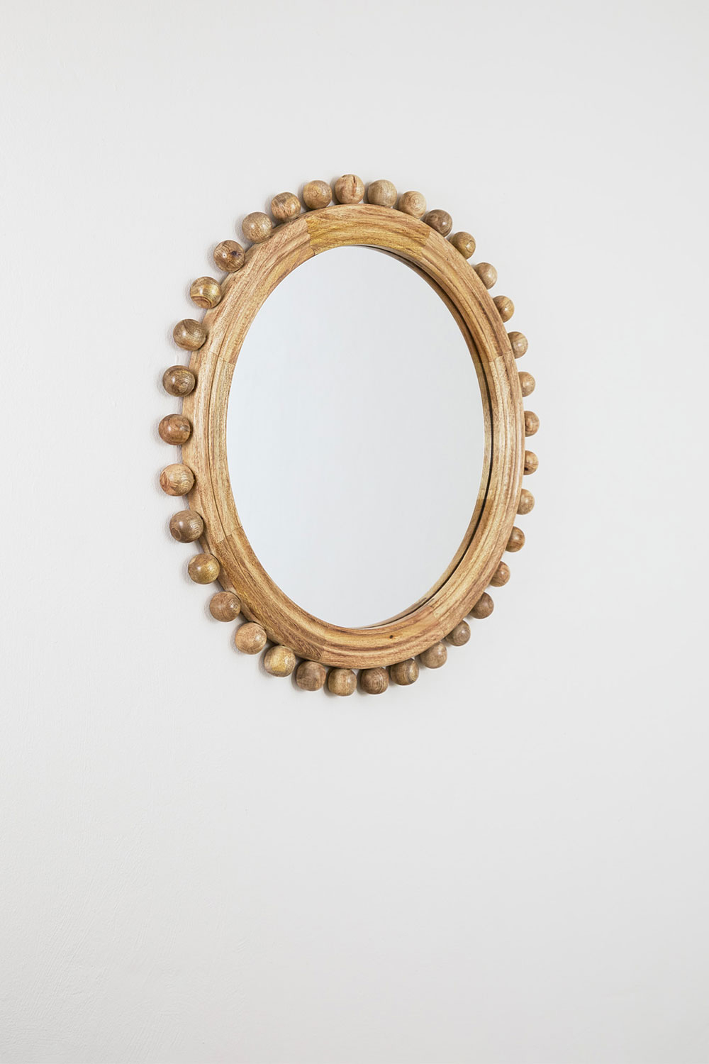 Round mango wood wall mirror (Ø80 cm) Joey - SKLUM