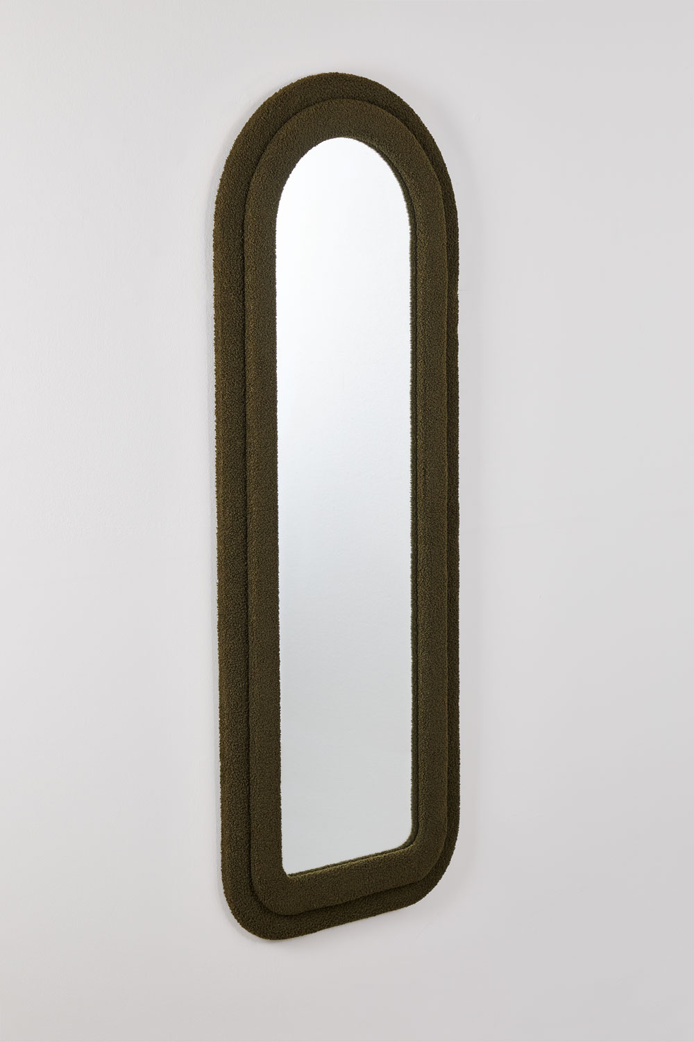 Ilai 60x160 cm wall mirror in sherpa fabric - SKLUM
